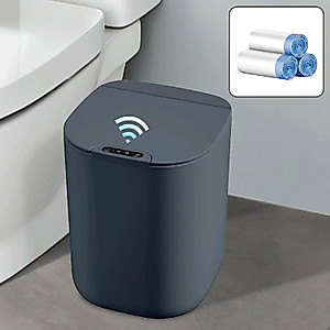 XMHSSFF Sensor Trash Can Automatic Trash Can Garbage Can 16L,Touchless Rubbish Box with Auto Seal Lid for Office Bedroom Washroom Indoor Small Trash Can, White