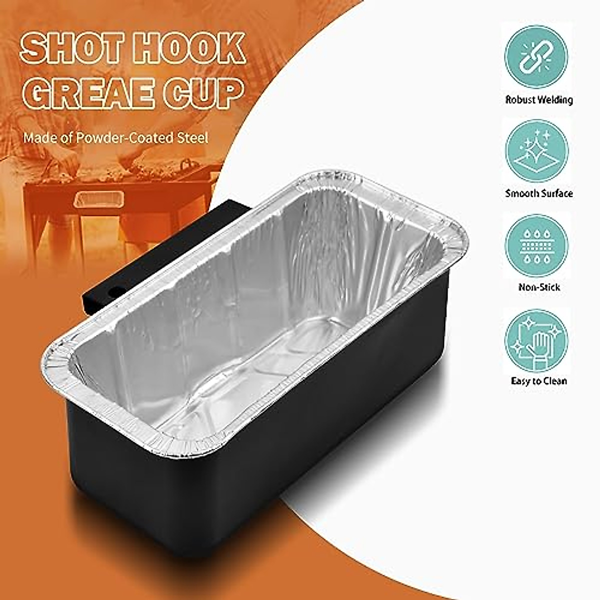 𝗚𝗿𝗶𝗱𝗱𝗹𝗲 𝗚𝗿𝗲𝗮𝘀𝗲 𝗖𝗮𝘁𝗰𝗵𝗲𝗿 for 𝗕𝗹𝗮𝗰𝗸𝘀𝘁𝗼𝗻𝗲 with 𝟭𝟬𝗣𝗰 Blackstone Grease Cup Liners，Griddle Grease Tray Cup for Blackstone Griddle Accessories，Drip Pans for Blackstone.