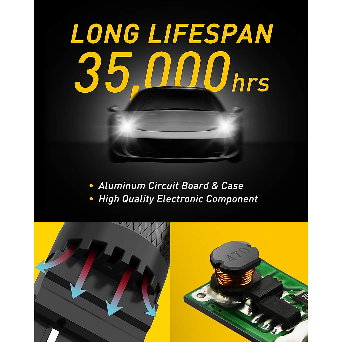 AUXITO White and Amber Dual Color Switchback 3157 3155 3457 4157 LED Bulbs with Projector 3030 Chipsets for Car Turn Signal Lights Parking Lights, (Pack of 2)