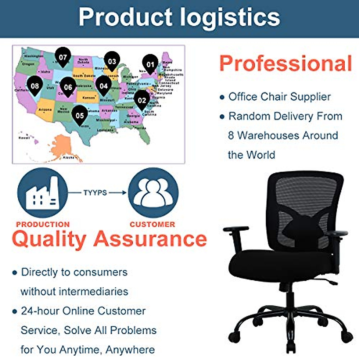 Big and Tall Executive Office Chair - 400lbs Adjustable Height PU Leather Swivel Ergonomic Desk Chair w/Thick Padding Headrest & Massage Lumbar Support Arms for Home Office Black