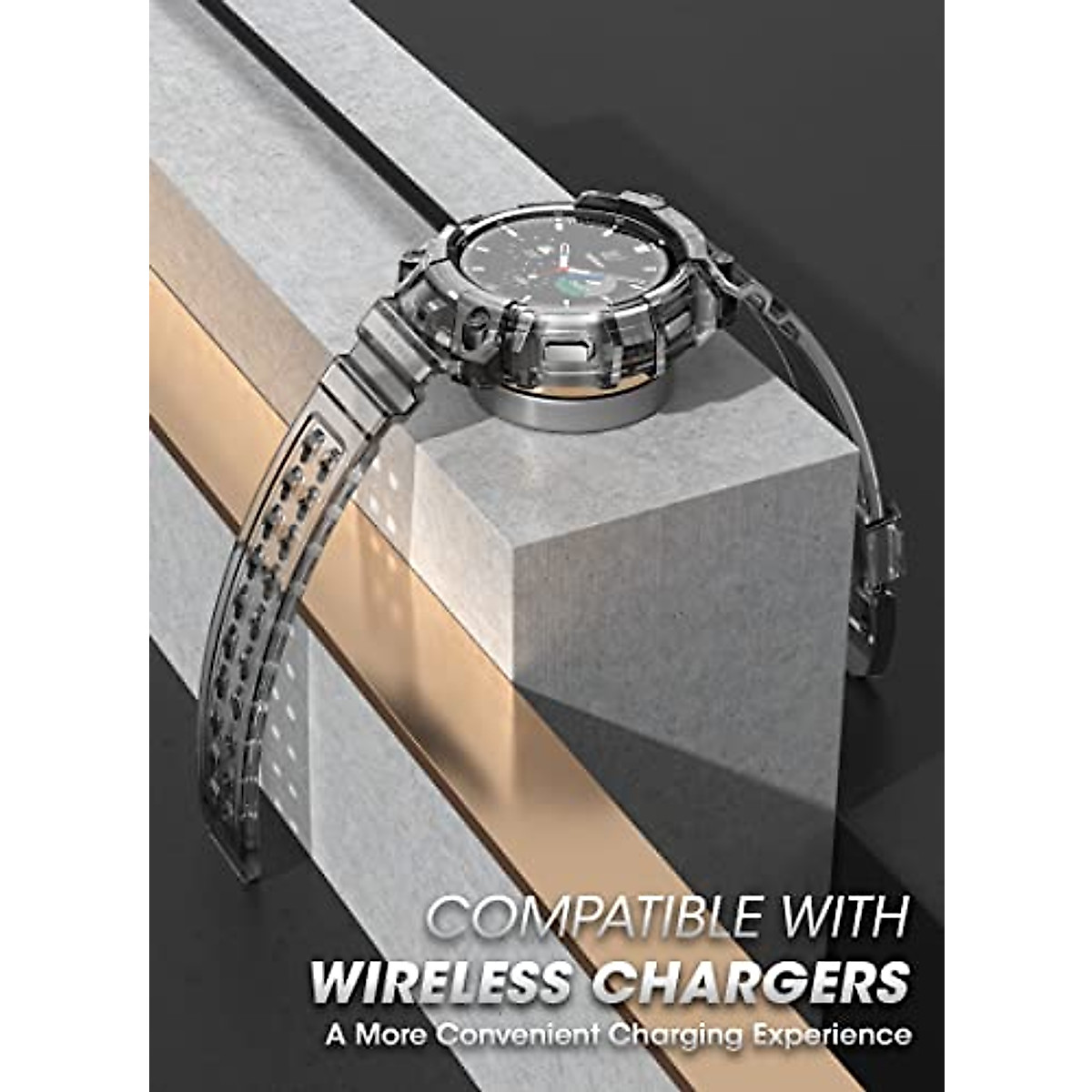 SUPCASE [Unicorn Beetle Pro] Series Case for Galaxy Watch 4 Classic [46mm] 2021 Release, Rugged Protective Case with Strap Bands (FrostBlack)