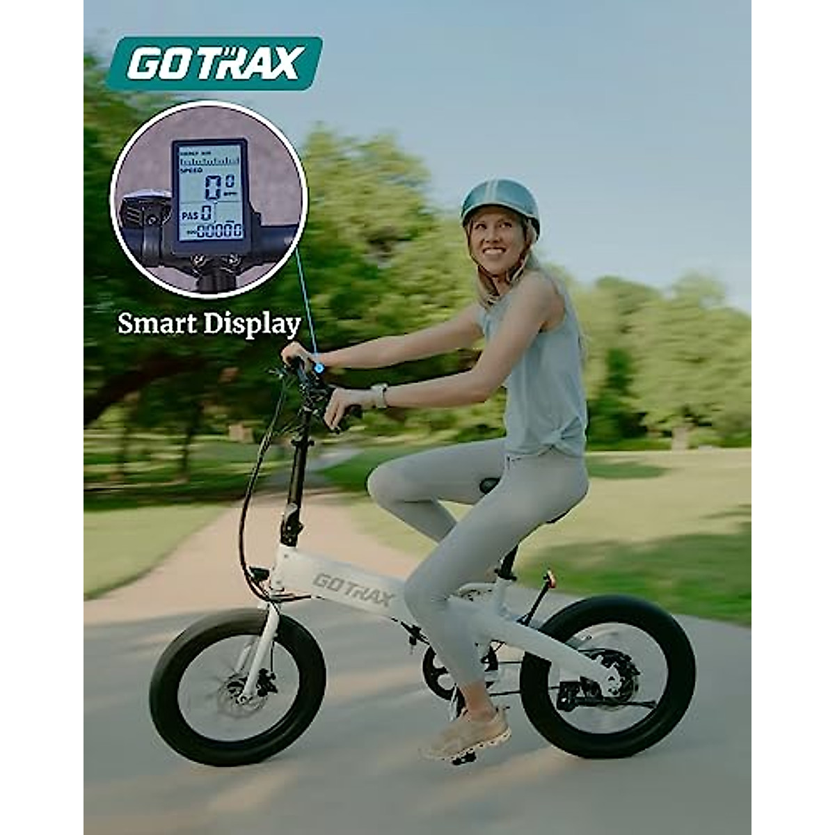 Gotrax F1 20" Folding Electric Bike for Adults, 20Mph Power by 350W, Weighs Only 45lbs, 48V Removable Battery and Smart LCD Display, 5 Pedal-Assist Levels, Suitable for Leisure Riding &Commuting White