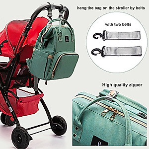 SUXCGE Baby Diaper Bag With USB Interface Large Capacity Waterproof Nappy Bag Kits Mummy Maternity Travel Backpack Nursing Handbag Grey