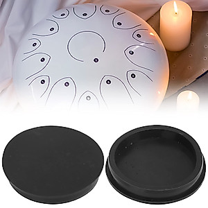 Tongue Drum Base Cover Accessory, Rubber Tongue Drum Bottom Cap Handpan Soundhole Cap Handpan Sound Cap for Spiritual Rehabilitation for Yoga Practice(75mm inner hole)