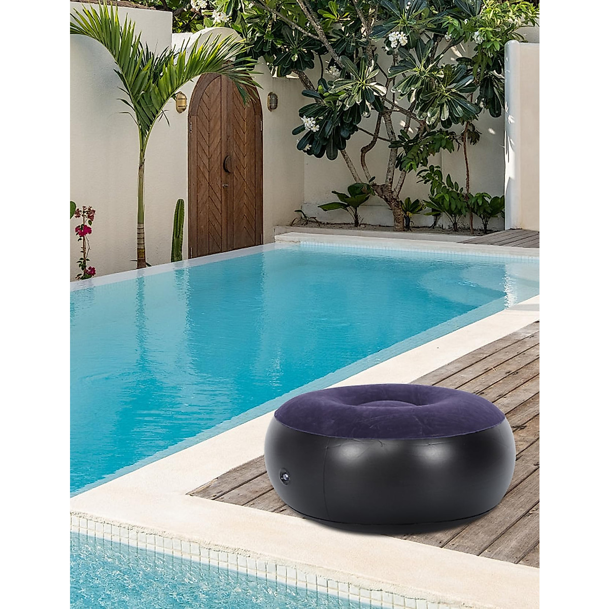 ZLXHDL Inflatable Chair, 20.5x7.9Inches PVC And Flocking Outdoor Round Air Chair, Portable And Comfortable Multifunction Inflatable Ottoman Outdoor for Home Office Outdoor Camping(Load Capacity 80 kg)