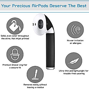 AirPod Skins Protective Wraps - Stylish AirPods Vinyl Sleeves Covers for Protection & Customization - Compatible with Apple Air Pods 1 and 2 - Matte Black Airpod Accessories
