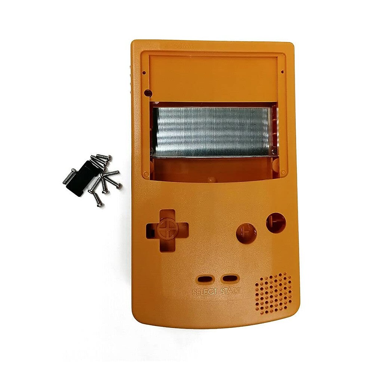 Cowhilan Replacement IPS Full Housing Shell Case + Screwdrivers Compatible with Gameboy Color GBC IPS Highlight Screen Console, Orange