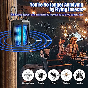 Bug Zapper Outdoor,18W Mosquito Zapper,Fly Traps Zapper,Mosquito Killer Outdoor Indoor,Plug in with 4200V High Powered,IP4 Waterproof, Power Saving, with Light Sensor for Patio Garden Home Kitchen