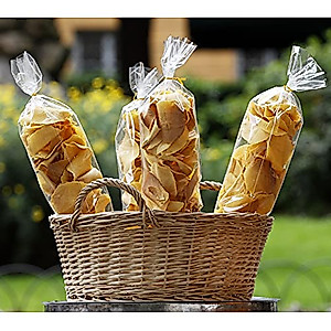 Yotelab Cellophane Treat Bags, 5x11 Inches Clear Cellophane Bags With Twist Ties 100 Pcs