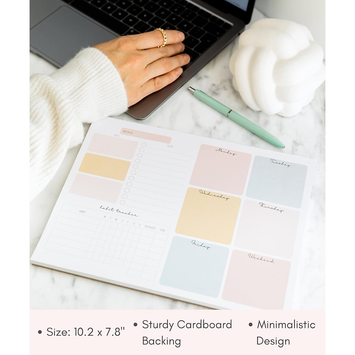 Weekly Planner Notepad Tear Off – 52 Undated Weekly Sheets Daily To Do List Notepad, Habit Tracker, Academic Planner Notebook, Daily Work Planner- Full Year Productivity Planner Weekly To Do List Pad