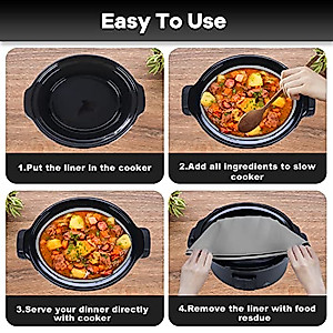 Silicone Slow Cooker Liner - Reusable, Leakproof & BPA-Free, Fits 6-7 Quart Oval Crock-Pot, Compatible with Hamilton Beach, Dishwasher Safe Cooking Liner (Grey)