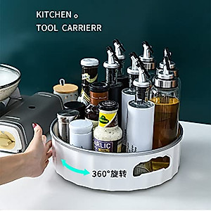 9in Rotating Spice Rack Spinning Organizer Non- Skid Lazy Susan Turntable Spice Stand for Cabinet Pantry Refrigerator