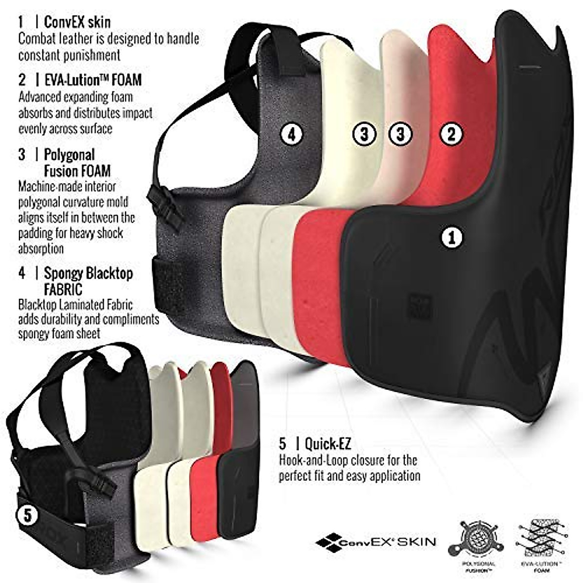 RDX Chest Guard for Boxing, MMA Training -ConvEX Skin Leather Body Protector for Muay Thai, Martial Arts, Sparring Rib Shield Armour for Kickboxing, Taekwondo & BJJ