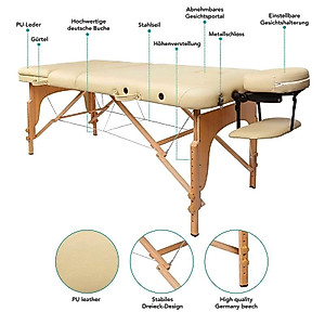 ALUKAP Foldable Chair 185X70cm Folding Beauty Bed Professional Portable Spa Massage Tables Foldable with Bag Salon Furniture Wooden