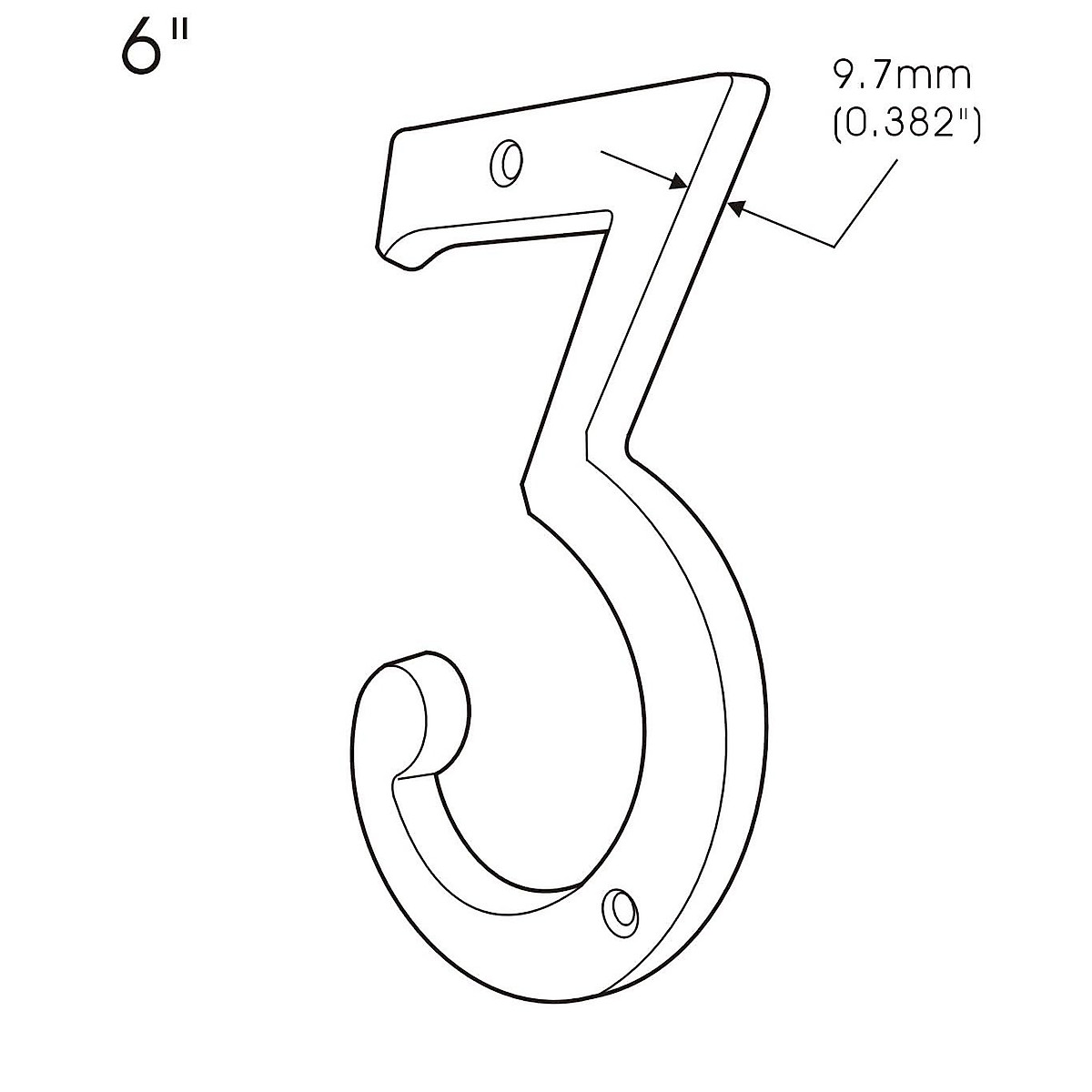 QCAA Traditional Heavy Forged Brass House Number, 6", 8, US10B Oil Rubbed Bronze