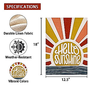 Summer Hello Sunshine Garden Flag 12.5×18 Inch Vertical Double Sided Yard Outdoor Decoration