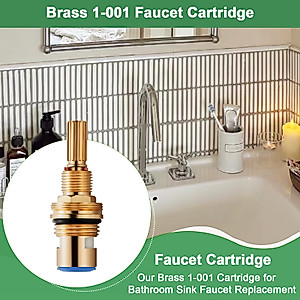 Brass 1-001 Cold Cartridge, Compatible With Brass 1-001 Cartridge, Faucet Cartridge for Bathroom Basin Faucet, Brass Constructio (1-001 Cold Cartridge)