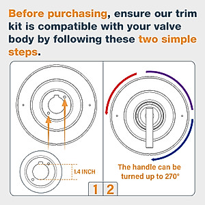 Replacement for Moen T2901 Gibson Posi-Temp Shower Valve Trim Kit, Chrome Shower Trim Kit