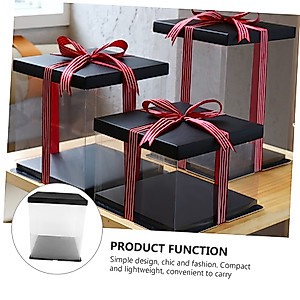Cabilock 1Set Box transparent cake box transparent gift cake container containers with lids clear container with lid airtight bread container food containers heighten plastic dessert box