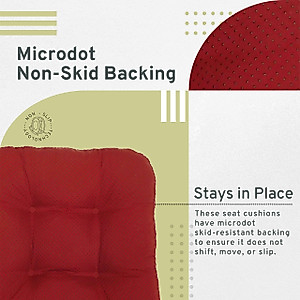 Arlee Tyler, Set of 2-Memory Foam Chair Pads, Non-Skid Backing-Durable Thick Seat Cushions for Kitchen, Office, Patio, 15" L x 14" W, Burgundy Red 2 Count