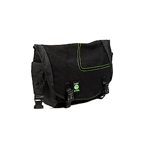 DIME BAGS Voyage Messenger Over the Shoulder Hemp Bag with Padded Pouch for Laptop Computer (Black)