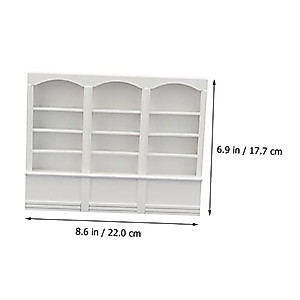 LIFKOME 1pc Mini Furniture Accessories Decked Accessories Book Display Case Mini Bookshelf Wooden Bookcase Locker Display Shelves Locker Miniture House Furniture Mini Furniture Accessory