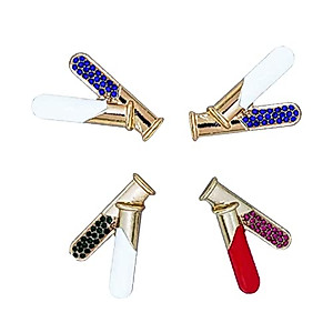 VALICLUD Enamel Pin Enamel Pin 4Pcs Science Brooch Lab Brooch Test Tube Lapel Pin Chemistry Experiment Brooch Coat Gift for Doctors Chemist- Chemistry Laboratory Badge