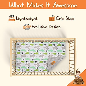 Dear Baby Gear Baby Blankets - Nursery Blankets for Newborn - Crib Bedding - Soft Blanket for Infant - Blanket for Boys & Girls - 40" x 30" (Succulents Cactus Cacti, Light Gray Dot)