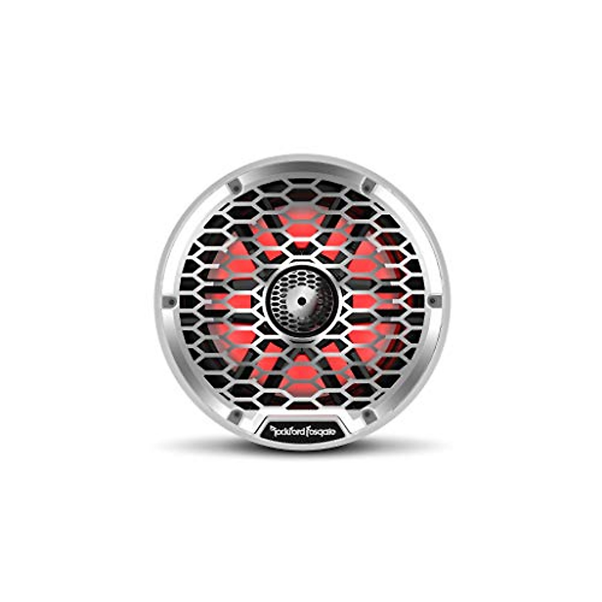 Rockford Fosgate M2-65 Color Optix 6.5” 2-Way Coaxial Multicolor LED Lighted Marine Speakers - White/Stainless (Pair)