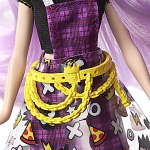 Mattel Sanrio Badtz-Maru Figure & Jazzlyn Doll (~10-in) Wearing Fashions and Accessories, Long Purple Hair and Trendy Outfit, Great Gift for Kids Ages 3Y+