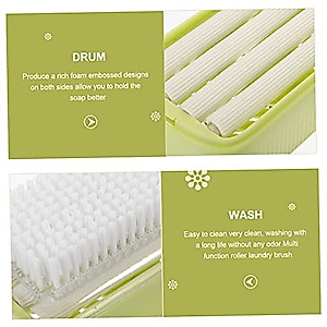 2pcs Box Soap Foaming Box Bathroom Supplies Soap Foaming Holder Soap Soapdish Laundry Brush Bubble Soap Multi-Functional Foaming Soap Dish The Lazy Travel Abs Multifunction