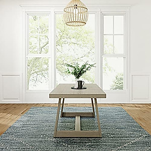 Plank+Beam 72 Inch Dining Table, Solid Wood Kitchen Table, Dinner Table for Dining Room, Seashell Wirebrush
