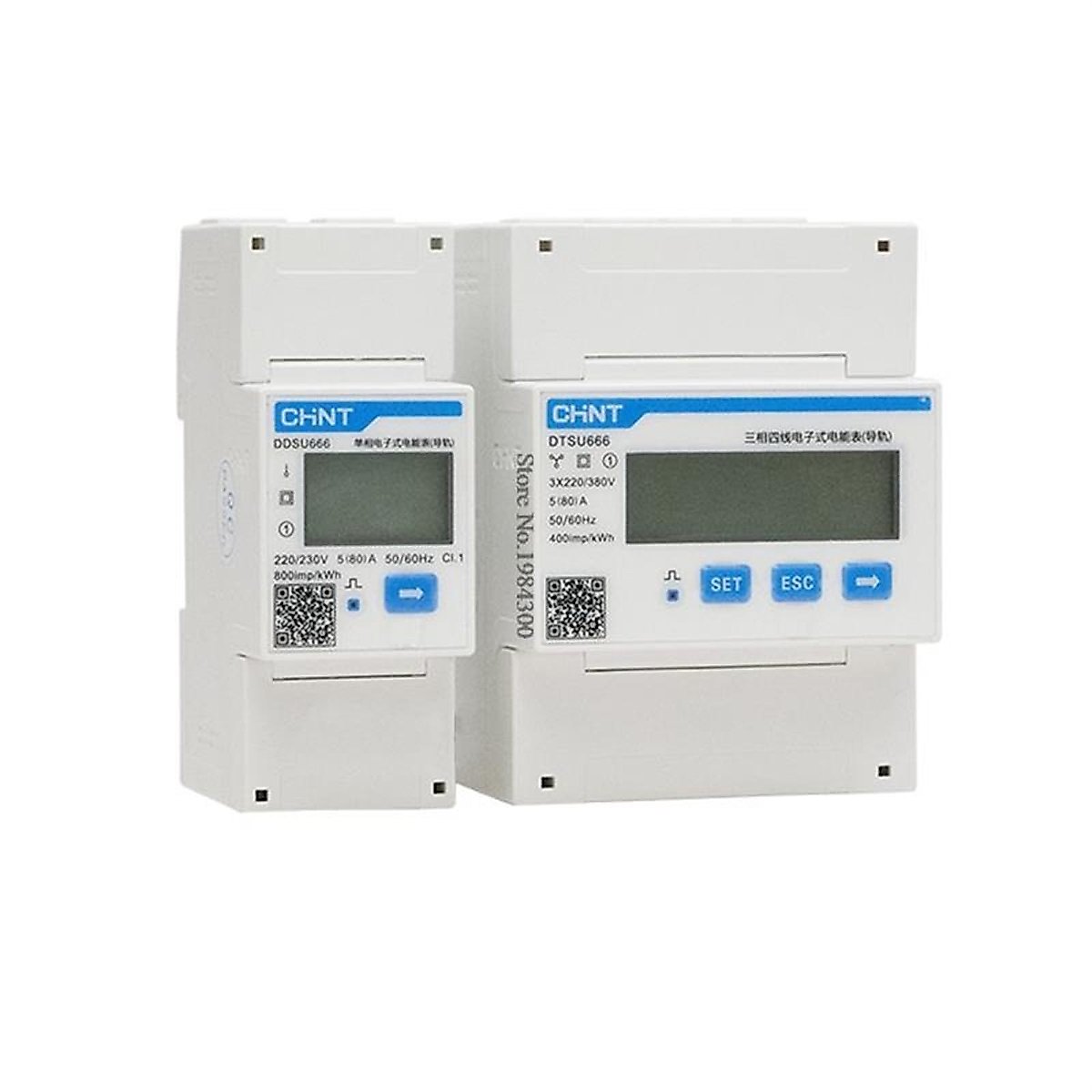 Multifunction Power Meter 80A 1.5(6) A Programable V,A,W,KWH,VAR, RS485 Energy Meter Modbus 220V 380V Digital Watt-Hour (Color : MODBUS RS485, Size : DDSU666 80A)