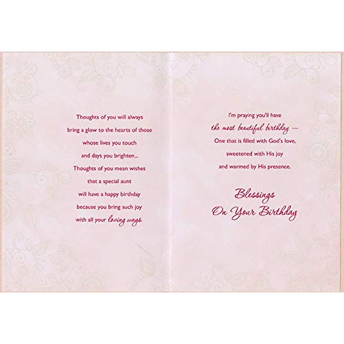 Designer Greetings Memories of Happy Times: Flowers and Vines Inspirational/Religious Birthday Card for Aunt