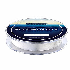 KastKing FluoroKote Fishing Line 100 Percent Pure Fluorocarbon Coated 15LB 300Yds 274M Premium Spool Clear