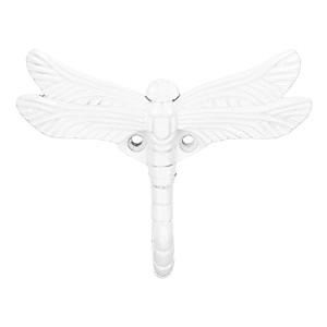 ARTIBETTER 2 Sets Dragonfly Hook Wall Art Key Holders Laundry Utility Wall Racks Dragonfly Decorative Hook Hat Rack Heavy Duty Hook Dragonfly Key Hanger Clothing White Hand Towel Wrought Iron