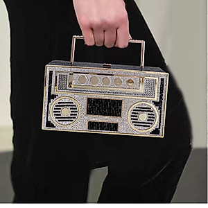 Clutch Rhinestones Evening Box Bag Dinner Party Wedding Crystal Diamonds Purse Tote Handbag AH3