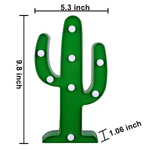 KiBlue Cactus Decor Cactus Light Cactus Party Decoration Gift Party Cute Cactus Table Lamp Battery Operated for Desk,Bedroom,Wall Decoration,Baby Shower,Kids' Room,Living Room,Home Decorations