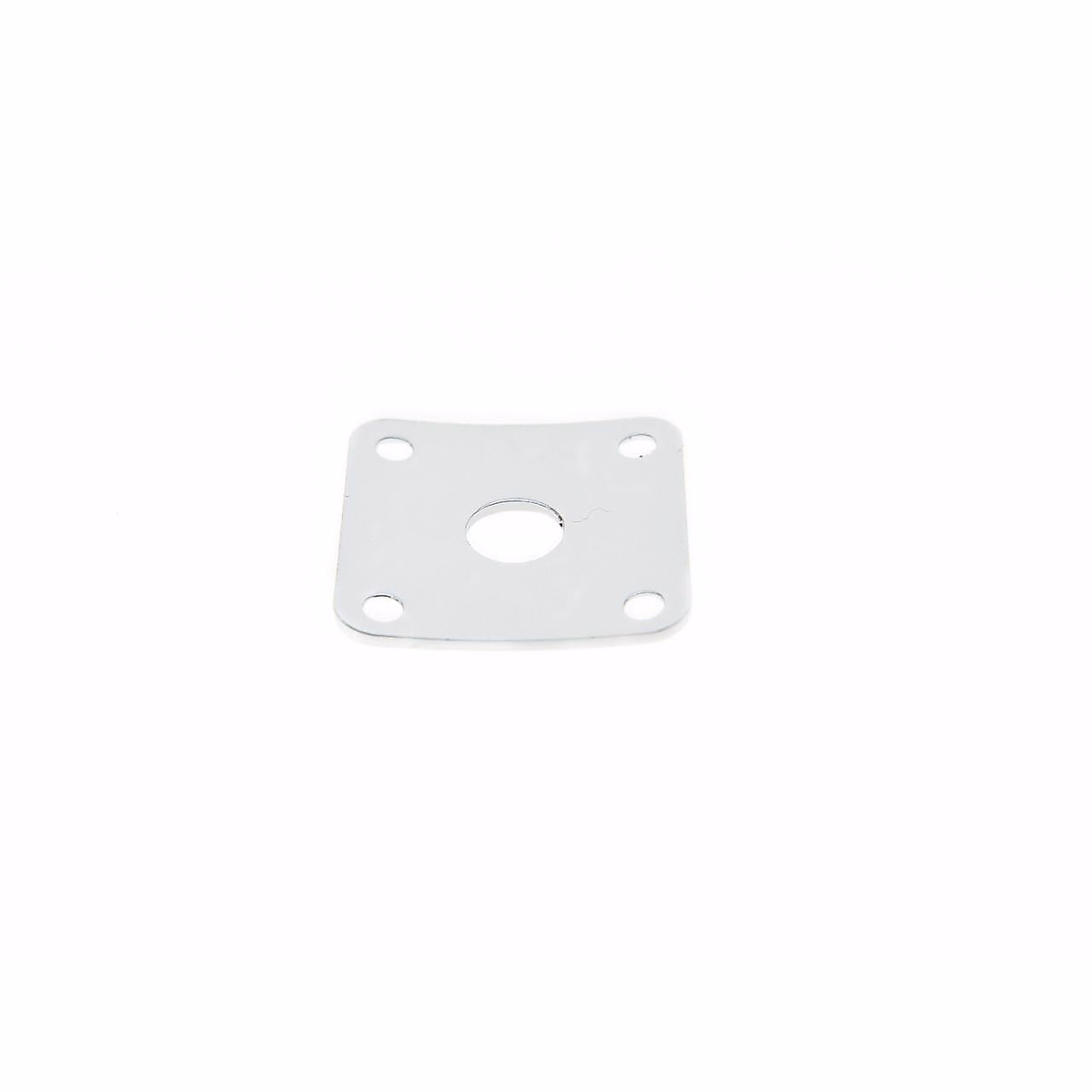 KAISH Chrome Metal Curved Bottom Jack Plate Curved Base Square Jackplate for Les Paul LP Guitars