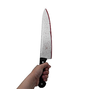 Nicky Bigs Novelties Adult Fake Bloody Kitchen Butcher Knife Plastic Halloween Costume Accessory Prop