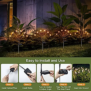 URMONA 8 Pcs Solar Powered Garden Lights Outdoor Waterproof, New Upgrade Swaying Starburst Lights, Solar Outdoor Lights, Decorative Lights for Yard Patio Pathway Landscape, Warm White(8 Pack)