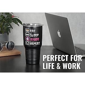 Onebttl Anime Gifts For Men, Women, Boys - 30oz Double Wall Vacuum Insulated Stainless Steel Tumblers Cups - Birthday Kawaii Gifts for Anime Lovers - Eat