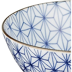 Saikai Pottery 19541 Picture Change Rice Bowl, Old Dyed, Blue, 10.1 fl oz (300 ml)