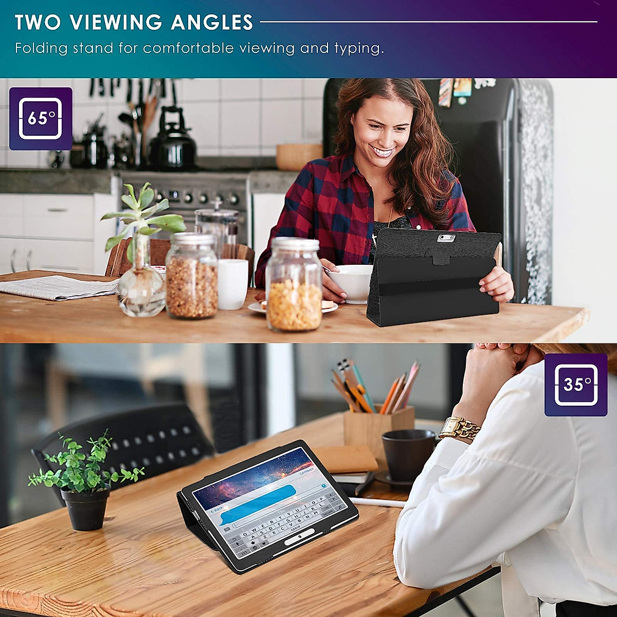 DETUOSI 10.1 inch Android Tablet Case,PU Leather Folio Cover Compatible with YELLYOUTH 10.1,Yuntab 10.1 (K107/K17),Plum 10,Lectrus 10,Victbing 10,Hoozo 10,Wecool 10.1,KUBI 10.1,Winsing LLLCCORP 10