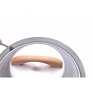 Aluminum Flat Wok Lid/Wok Cover, 13-Inches, (For 14" Wok), 18 Gauge, USA Made