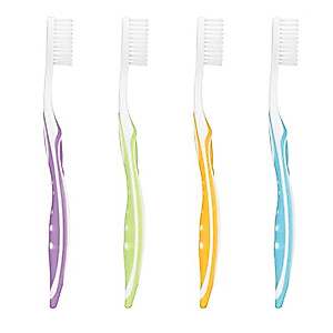 SmileGoods A404 Toothbrush, 40 Tuft, Soft Bristle, Individually Packaged Toothbrushes, Assorted Colors, Bulk Pack of 72