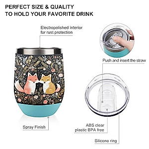 WYUSPGK 304 Stainless Steel Insulated Cup, Love Cartoon Fox Print Smooth Rim, Durable & Reusable - Perfect for Office, Home, And Travel