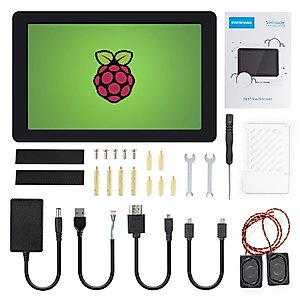 SunFounder Latest 10 Inch DIY Touch Screen for Raspberry Pi 5, IPS HD 1280x800 LCD, HDMI, DC 12V/5A, Output 5V/5A, 10-Point Touch, No Driver, Dual Speakers, 16:10, Compatible with RPi 5/4/3/Zero 2W
