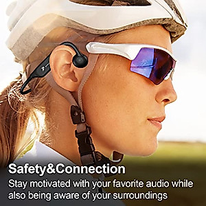 ZRUHIG Bone Conduction Headphones, Open Ear Bluetooth Headphones-Built in Mic Wireless Bluetooth 5.2 Sport Headset IP67 Sweat Resistant for Running,Bicycling,Hiking,Driving,Workouts