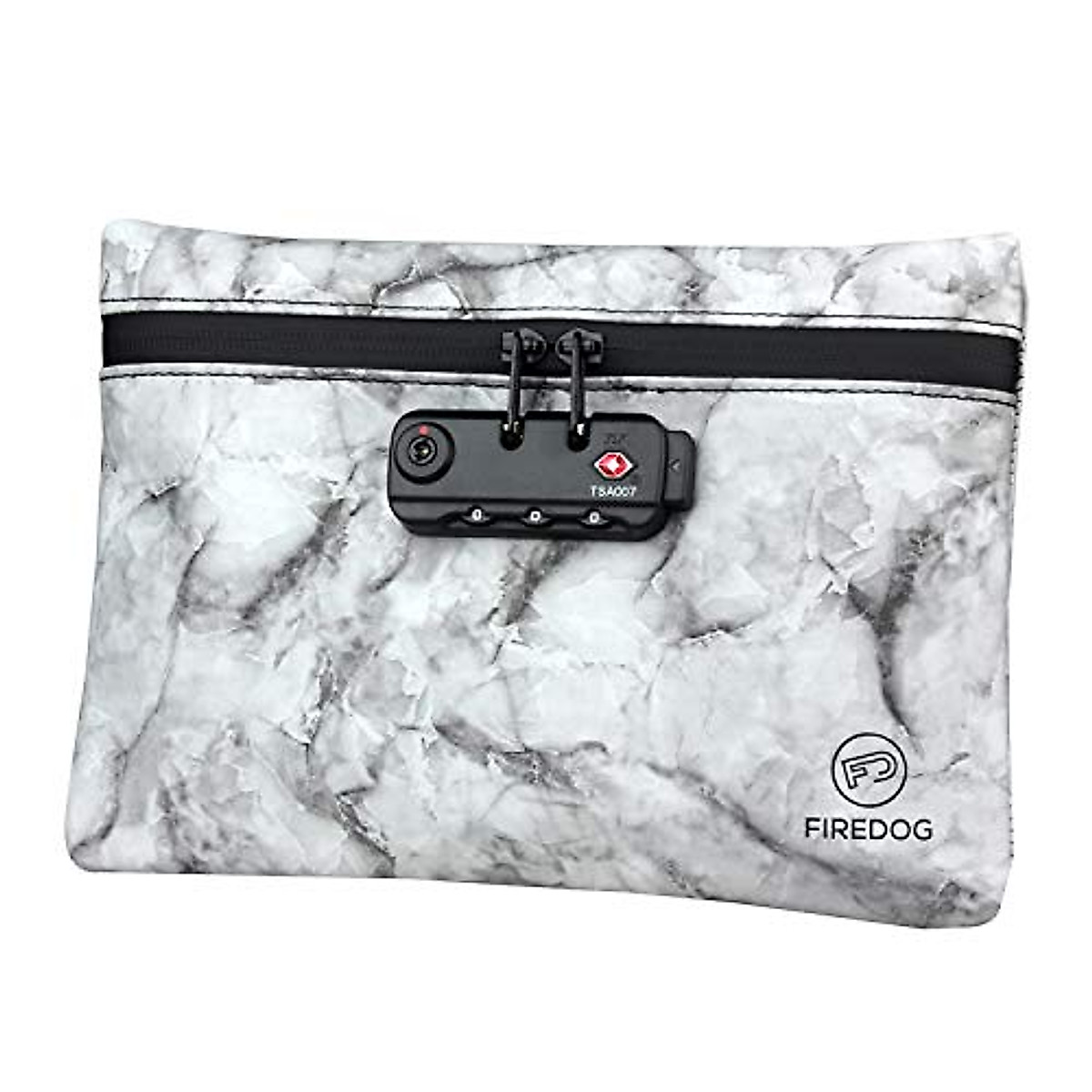 YEEFINE Smell Proof Bag with Combination Lock,Odor Proof Travel Bag PU leather for Cosmetic,Grinder,Herbs,Spices and travel stash storage (Black)